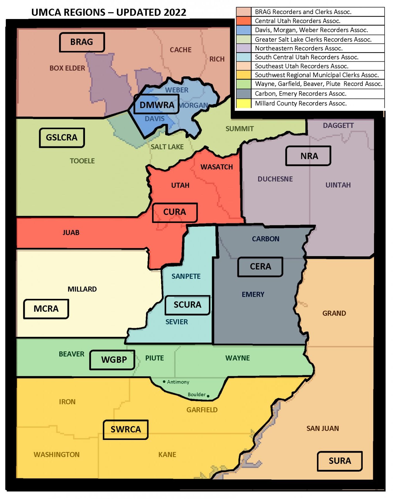 Utah Municipal Clerks Association - Regional Groups